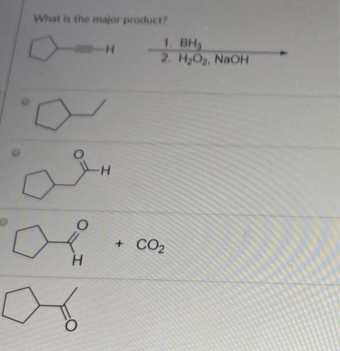 Solved What is the major product? 1. BH H 2 H04, NaOH H o + | Chegg.com Solved What is the major product? 1. BH H 2 H04, NaOH H o + | Chegg.com