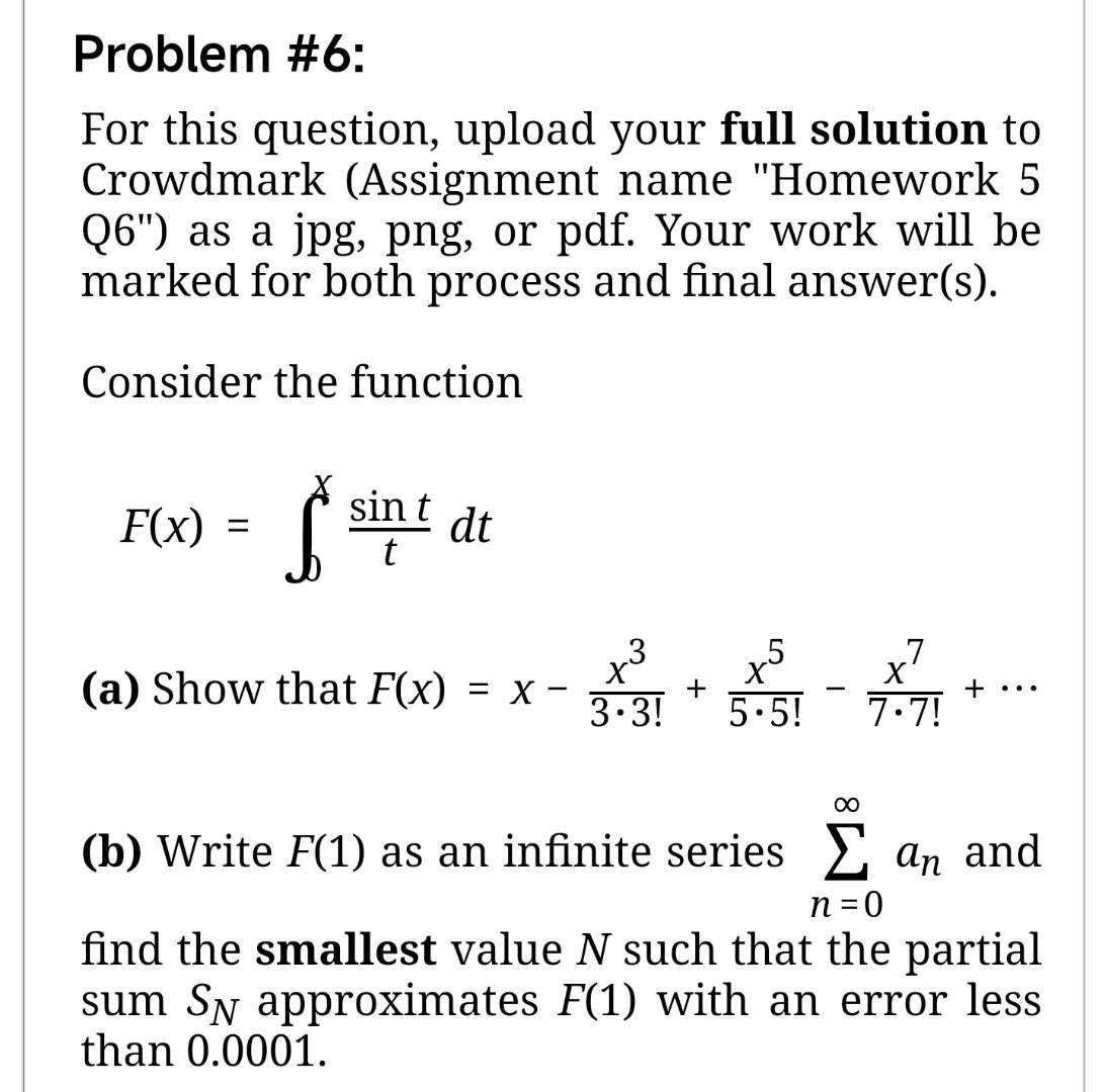 Solved Problem \#6: For this question, upload your full | Chegg.com