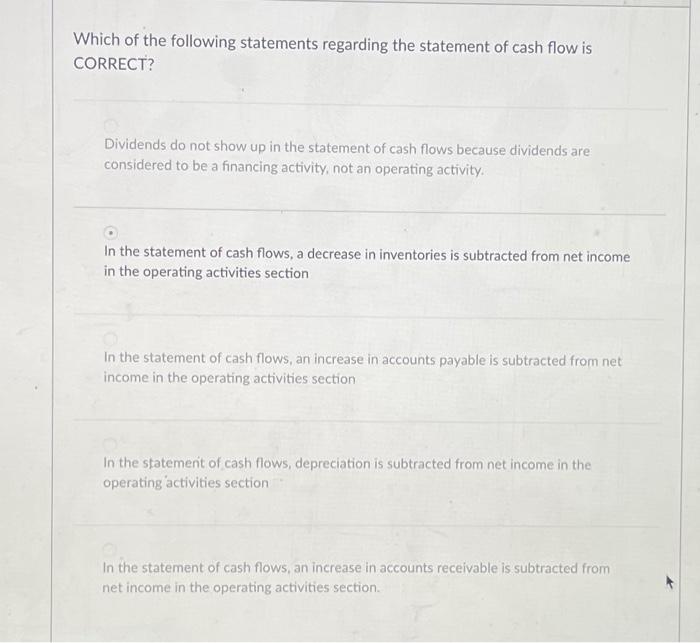 Solved Which Of The Following Statements Regarding The