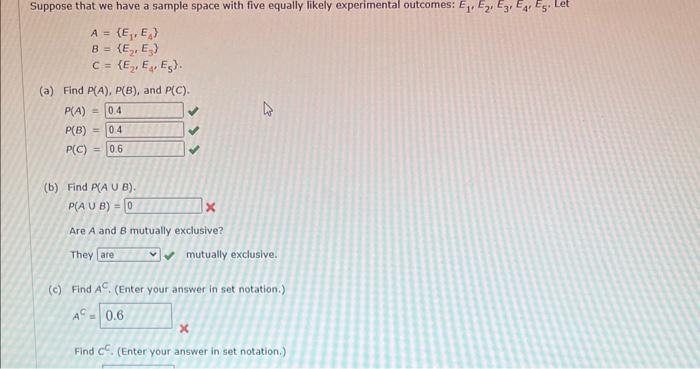 [solved] Suppose That We Have A Sample Space With Five Equ