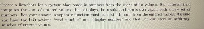 Solved Create a flowchart for a system that reads in numbers | Chegg.com