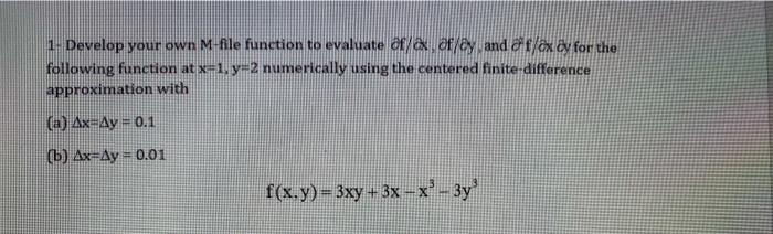 Solved 1- Develop your own M-file function to evaluate of/as | Chegg.com