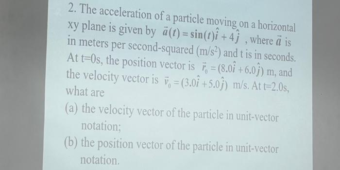 Solved 2. The acceleration of a particle moving on a | Chegg.com