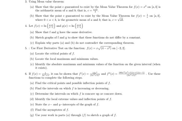 Solved 3. Using Mean value theorem: (a) Show that the point | Chegg.com