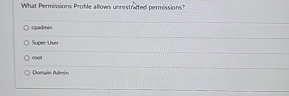 Solved What Permissions Profile allows unrestrnted | Chegg.com