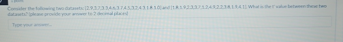 Solved Consider the following two datasets: | Chegg.com
