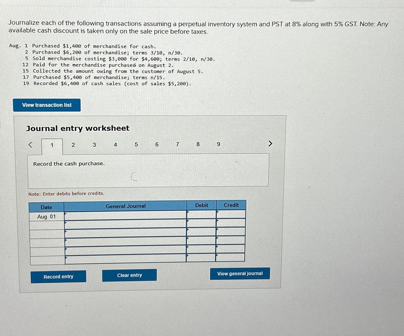 Solved Journalize each of the following transactions | Chegg.com