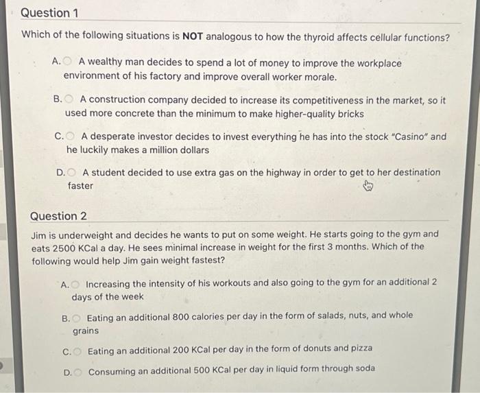 Solved Which of the following situations is NOT analogous to | Chegg.com