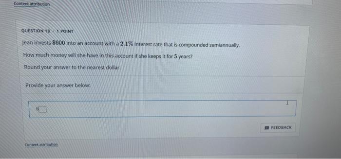 Solved Content attribution QUESTION 181 POINT Jean invests | Chegg.com