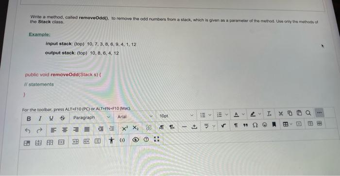Solved Stack class public Stack() the constructor of the | Chegg.com