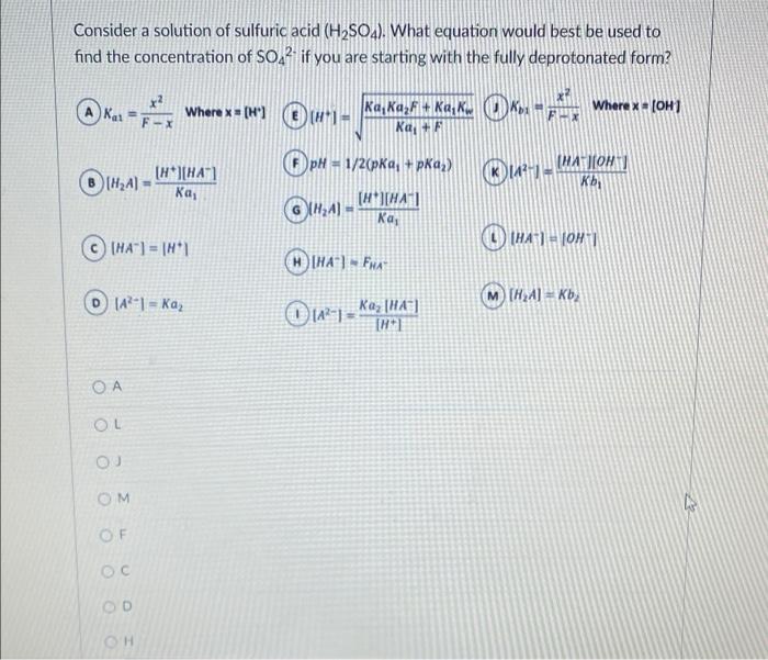 Solved Consider a solution of sulfuric acid (H2SO4). What | Chegg.com