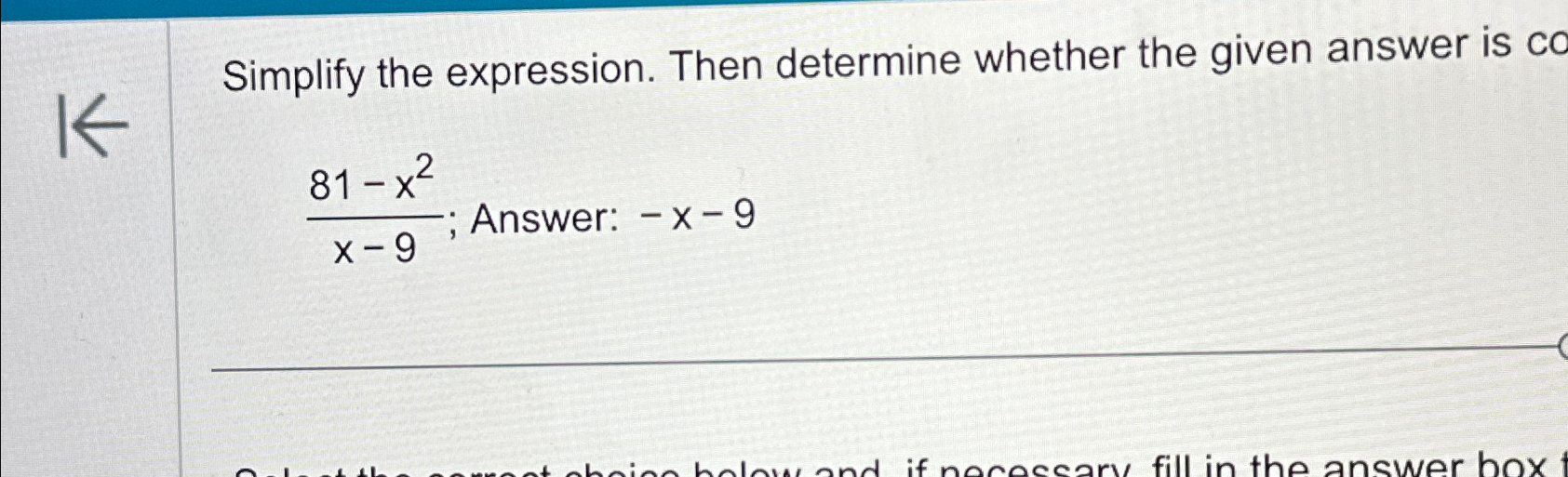Solved Simplify the expression. Then determine whether the | Chegg.com