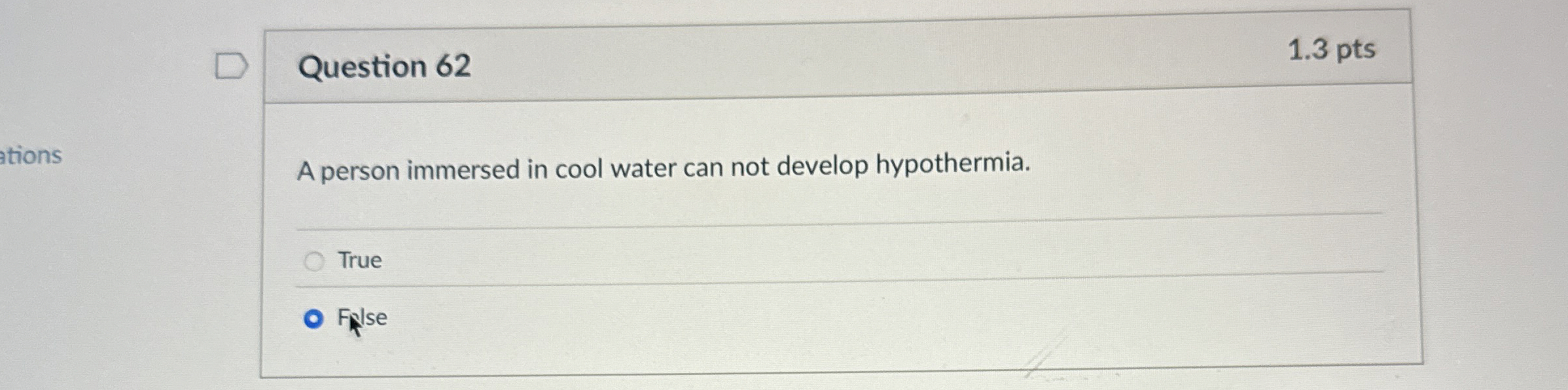 Solved Question 621.3 ﻿ptsA person immersed in cool water | Chegg.com
