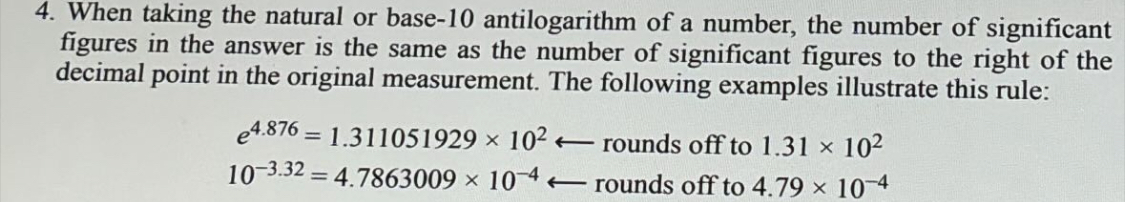 Solved When taking the natural or base-10 ﻿antilogarithm of | Chegg.com