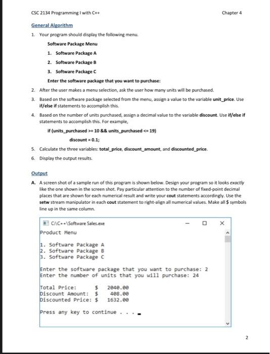 Solved For this assignment write a C++ program that displays | Chegg.com