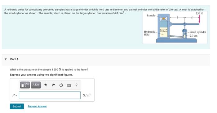 Solved A hydraulio press for compacting powdered samples has | Chegg.com
