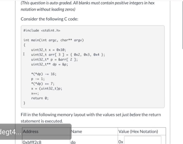 Solved (This question is auto-graded. All blanks must | Chegg.com