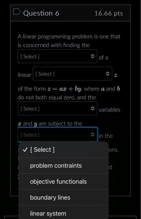 Solved A linear programming problem is one that is concerned | Chegg.com