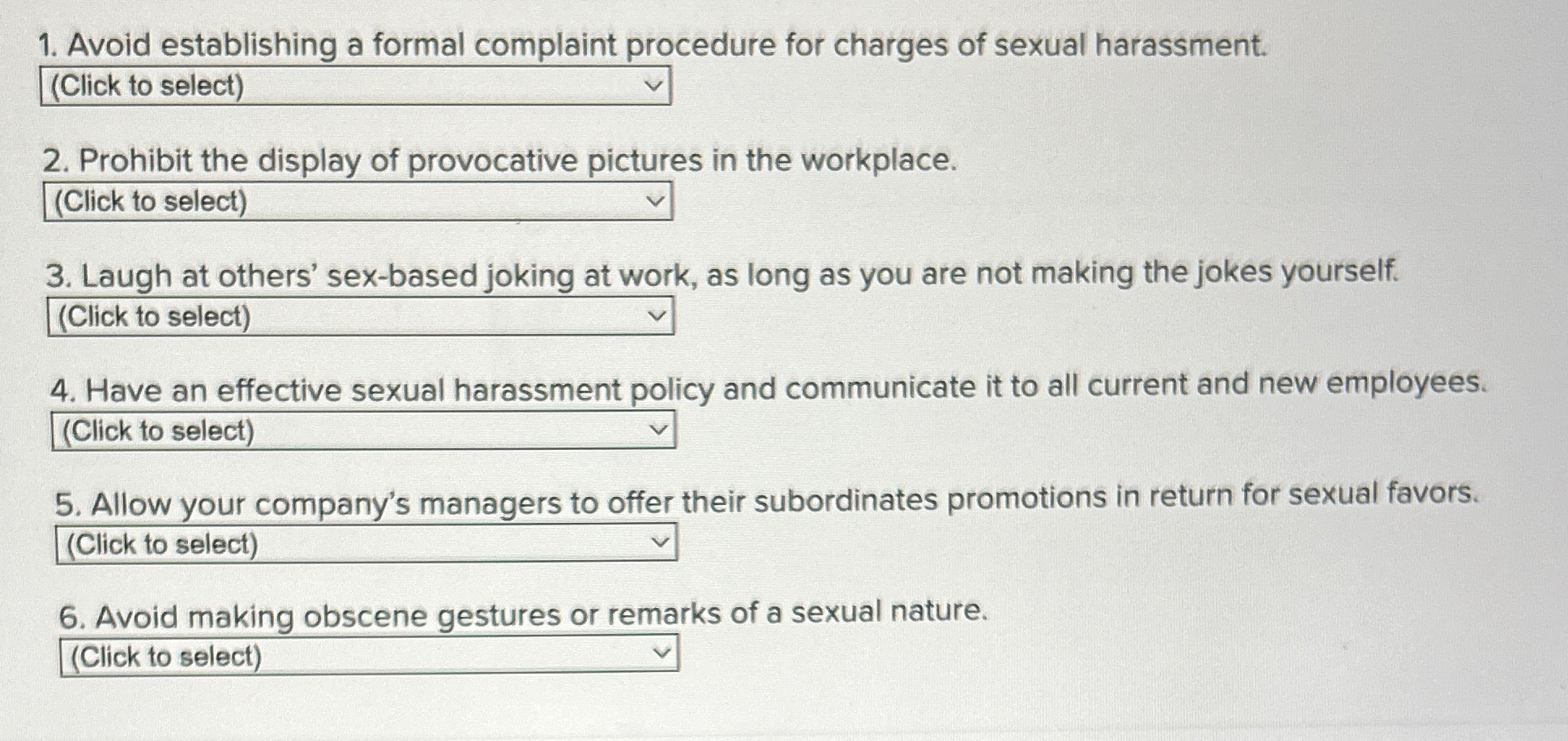 Solved Avoid establishing a formal complaint procedure for | Chegg.com