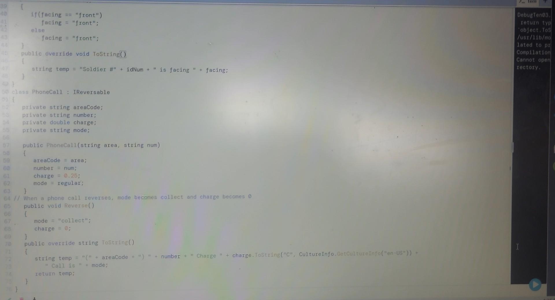 Solved // When a Soldier reverses if the Soldier was facing | Chegg.com