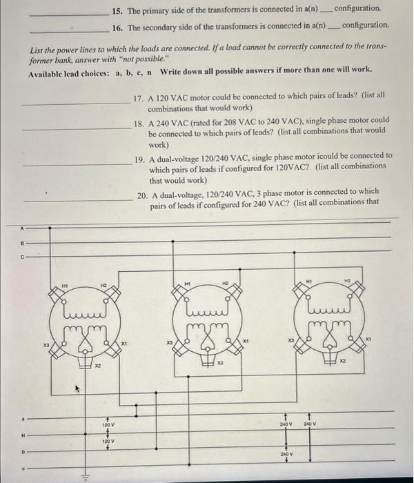 Solved 15. The primary side of the transformers is connected | Chegg.com