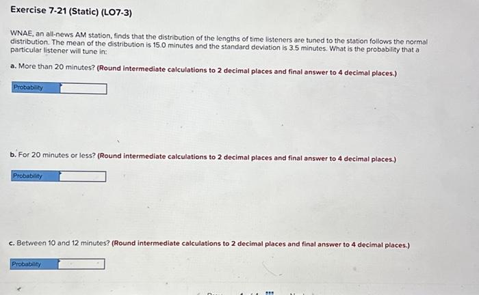 Solved Exercise 7-21 (Static) (LO7-3) WNAE, an all-news AM | Chegg.com