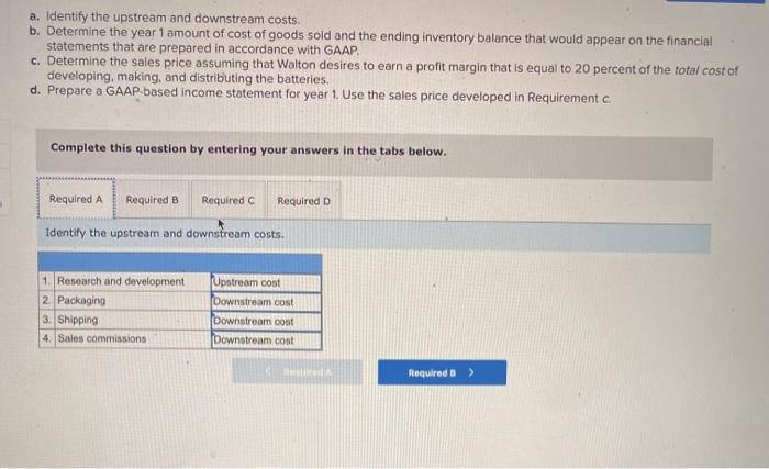 Solved Exercise 1-10A (Algo) Identifying upstream and | Chegg.com