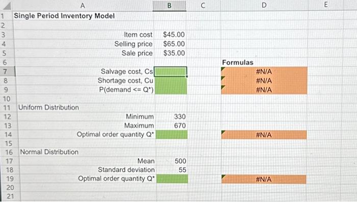 Solved Excel Online Activity: Single-Period Inventory Let us | Chegg.com