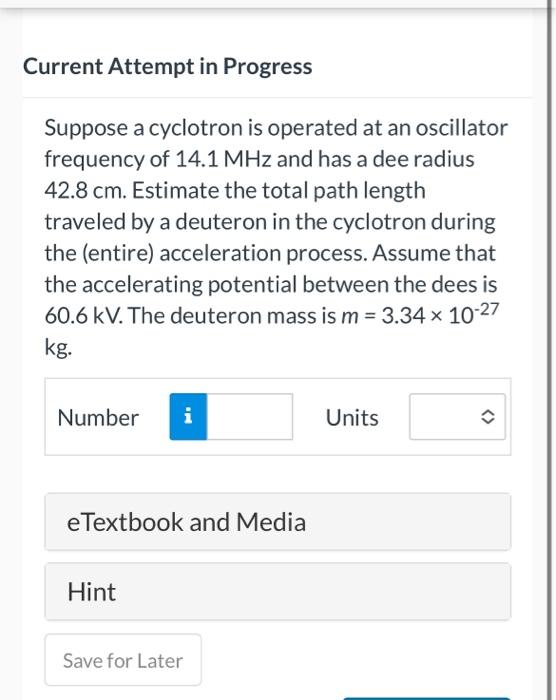 Solved Suppose a cyclotron is operated at an oscillator | Chegg.com