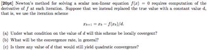 Solved Newton's method for solving a scalar non-linear | Chegg.com