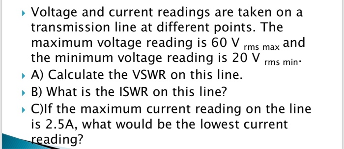 Solved Voltage and current readings are taken on a | Chegg.com