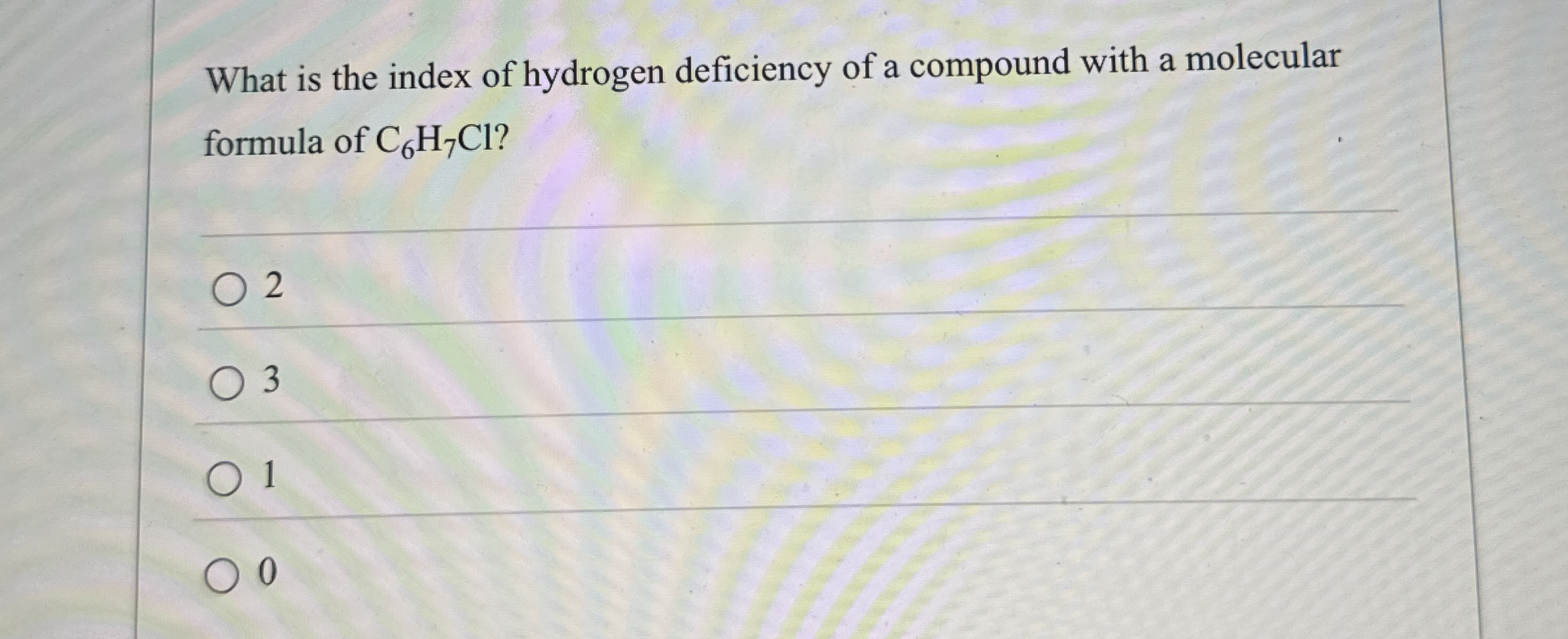 Solved What is the index of hydrogen deficiency of a | Chegg.com