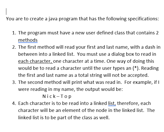 Solved You are to create a java program that has the | Chegg.com