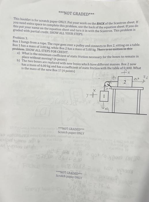 Solved ***NOT GRADED*** This booklet is for scratch paper | Chegg.com