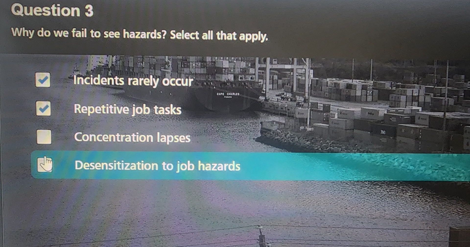 Solved Question 3Why do we fail to see hazards? Select all | Chegg.com