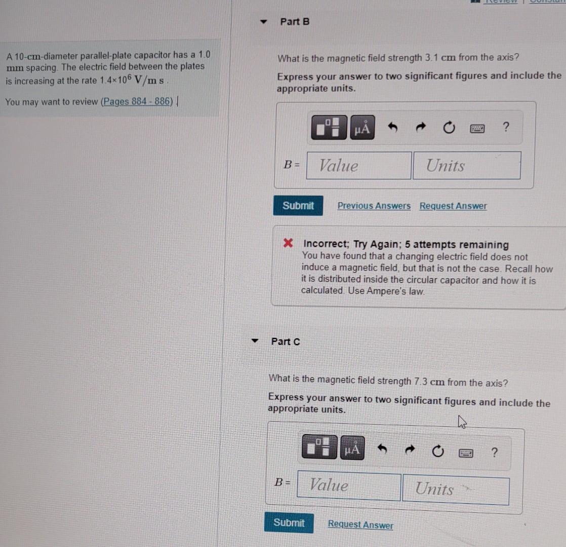 Solved A 10-cm-diameter parallel-plate capacitor has a 1.0 | Chegg.com