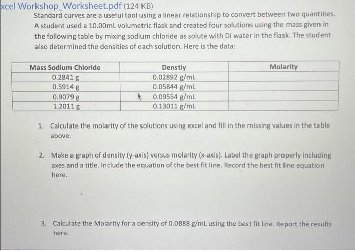 Solved 5. Calculate the average density from the average | Chegg.com