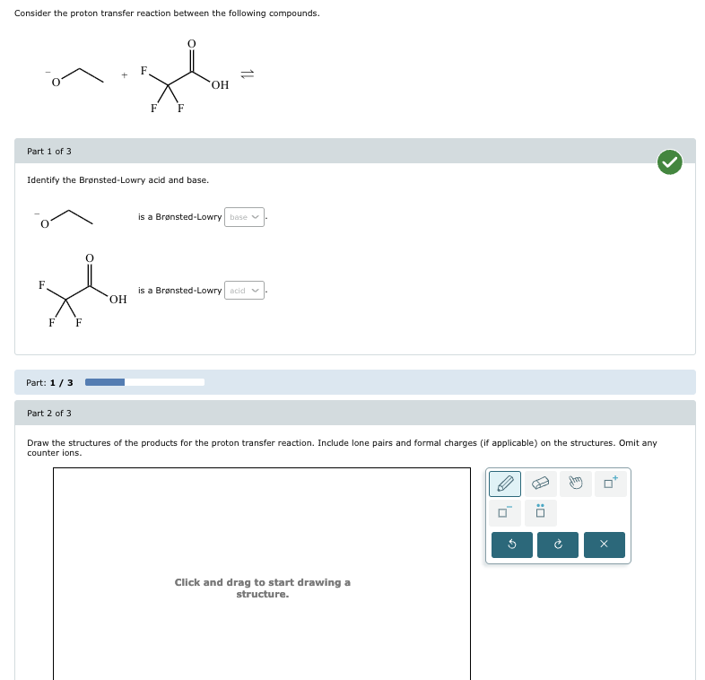 Solved Consider the proton transfer reaction between the | Chegg.com