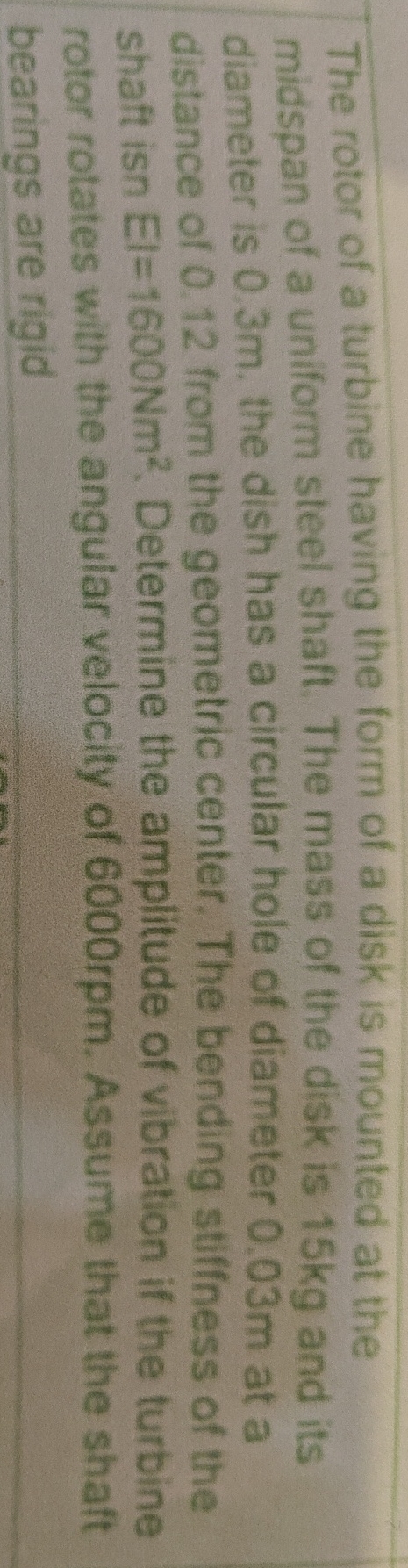 Solved The rotor of a turbine having the form of a disk is | Chegg.com