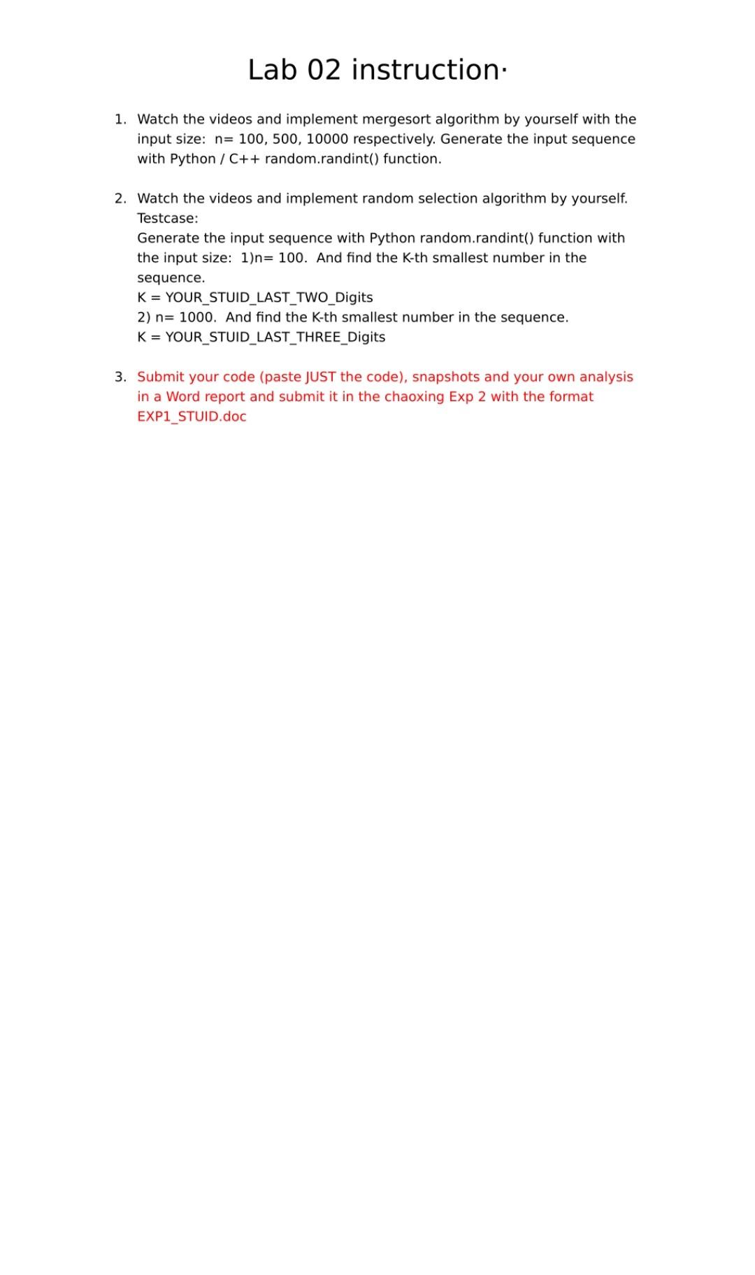 Solved Lab 02 instruction. 1. Watch the videos and implement | Chegg.com