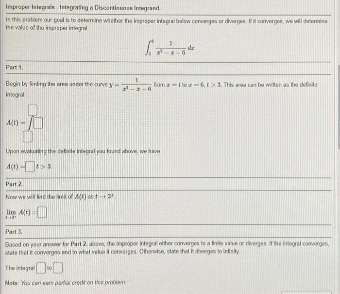 Solved Improper Integrals - Integrating a Discontinuous | Chegg.com