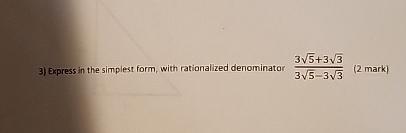 Solved Express in the simplest form, with rationalized | Chegg.com