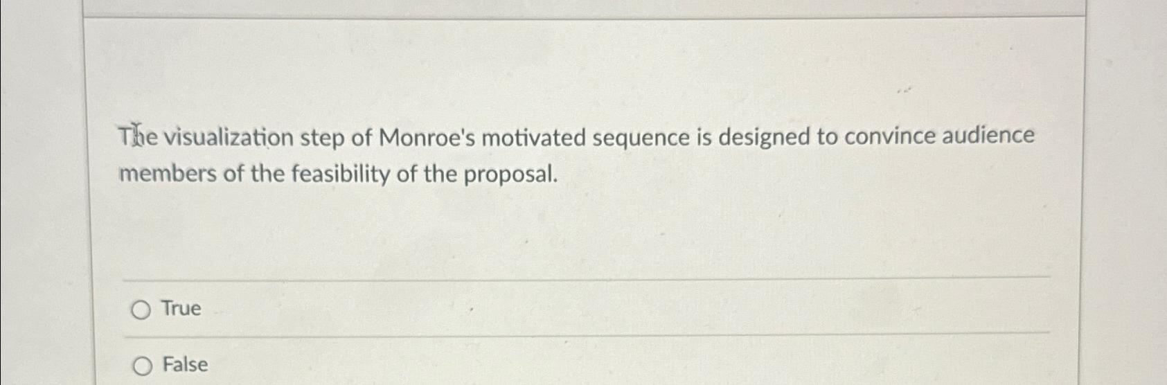Solved The visualization step of Monroe's motivated sequence | Chegg.com