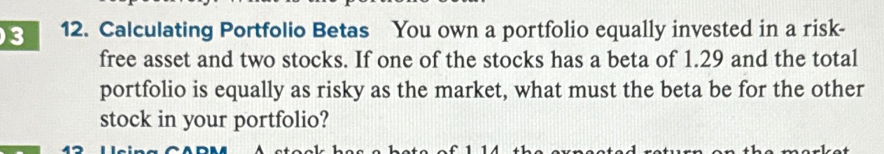 Solved 312. ﻿Calculating Portfolio Betas You own a portfolio | Chegg.com