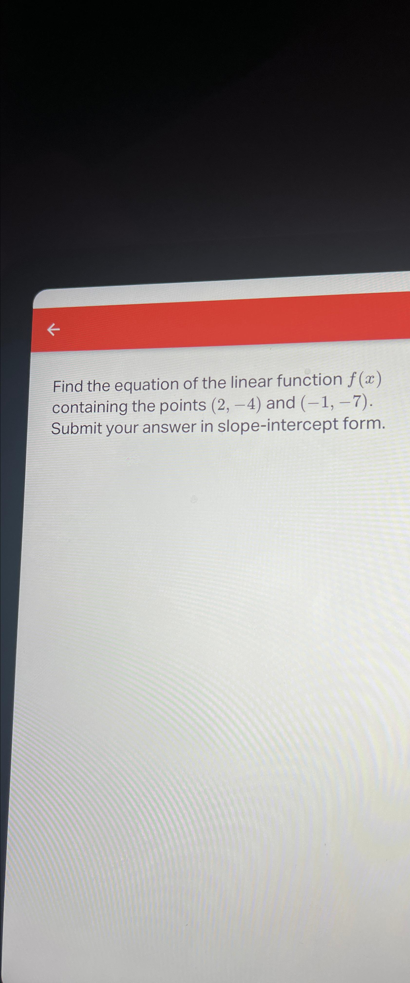Solved Find the equation of the linear function f(x) | Chegg.com