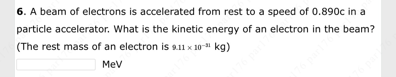 Solved A beam of electrons is accelerated from rest to a | Chegg.com
