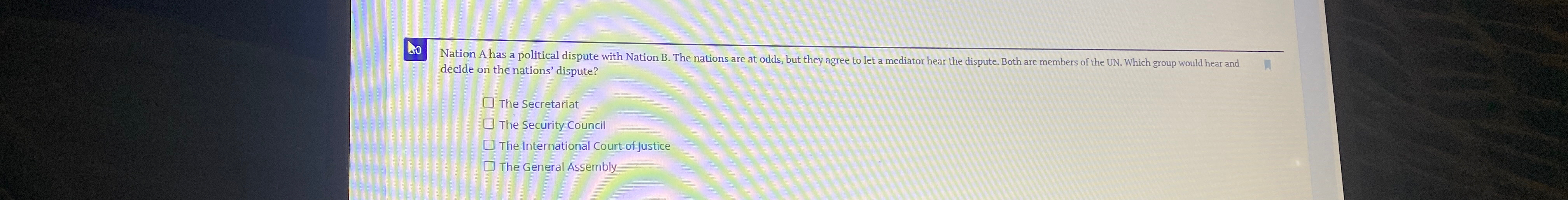 Solved Nation A has a political dispute with Nation B. ﻿The | Chegg.com