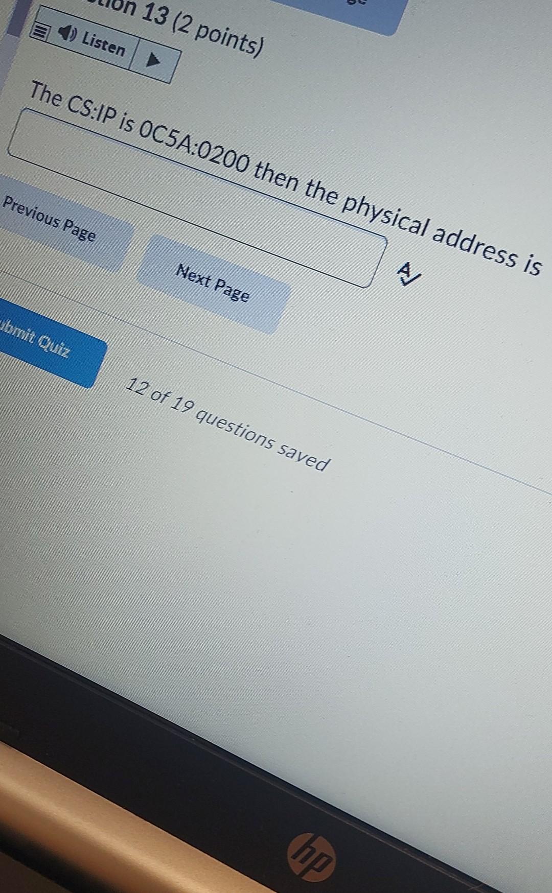 Solved \& 11) Listen 12 points) is of 19 duestions saved | Chegg.com