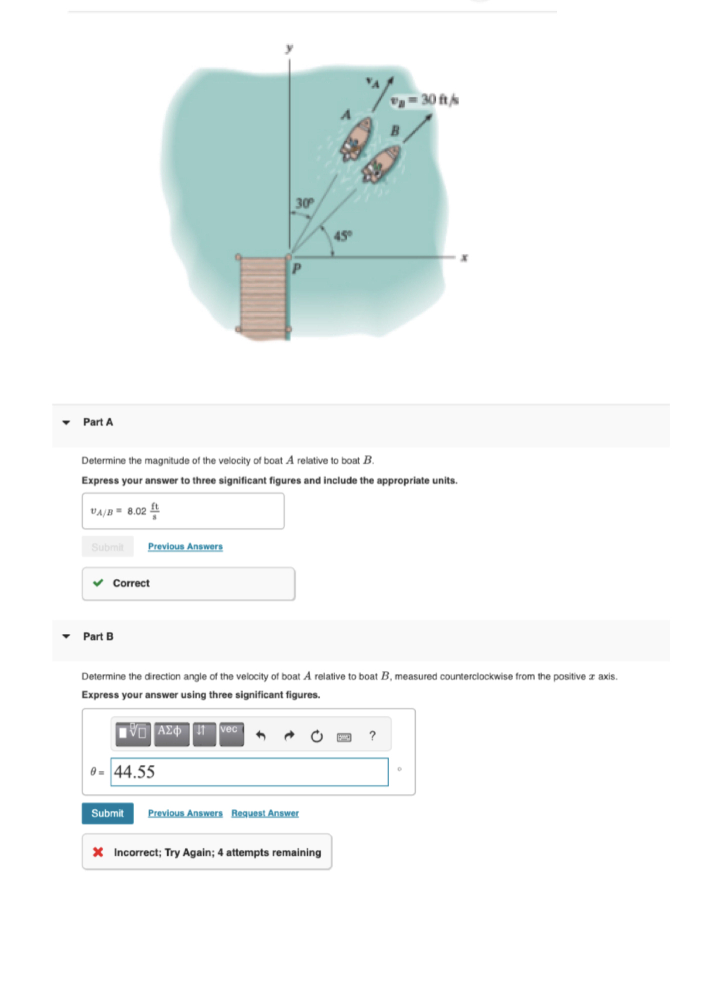 Solved Part Bdetermine The Direction Angle Of The Velocity