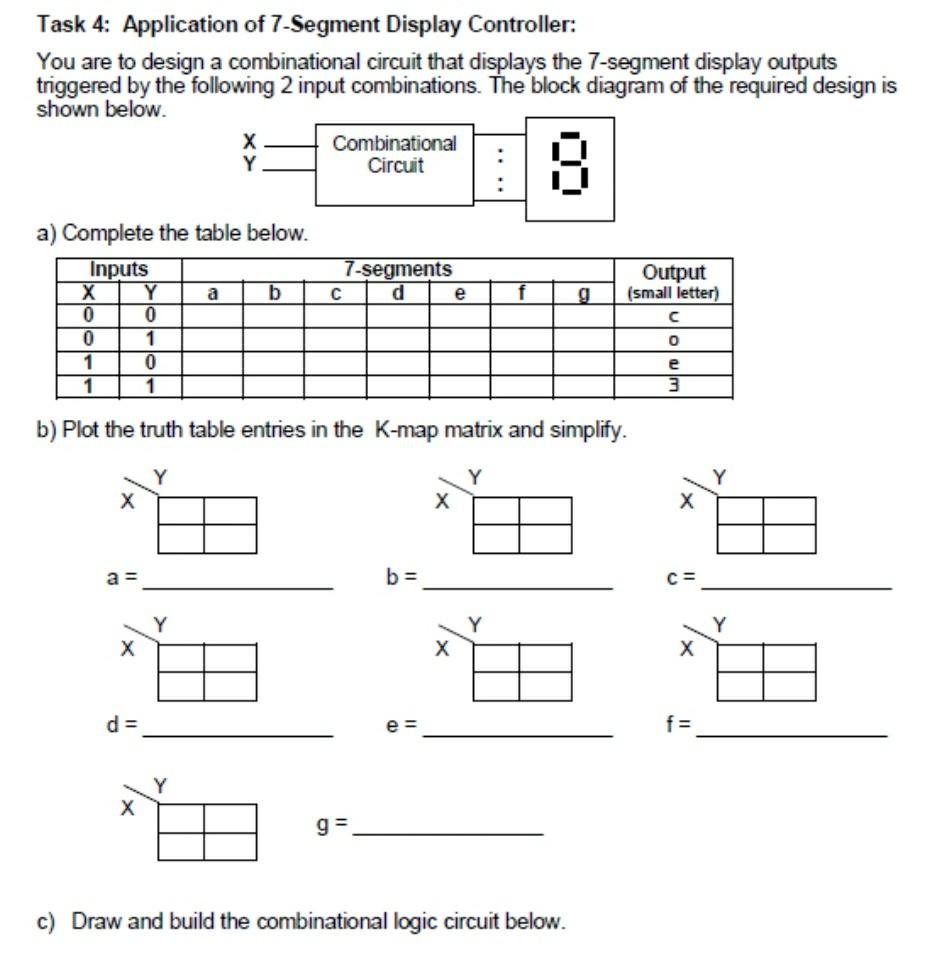 Solved Task 4: Application of 7-Segment Display Controller: | Chegg.com